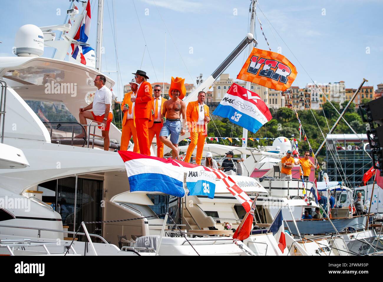 Monte-Carlo, Monaco. 23rd May, 2021. Fans of Max Verstappen, F1 Grand ...