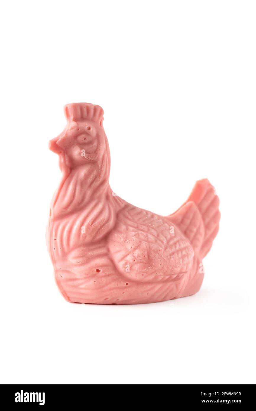 Easter chocolate chicken on a white background Stock Photo - Alamy