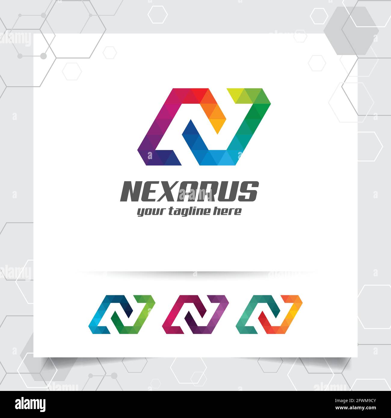 Digital logo letter N design vector with modern colorful pixel for ...