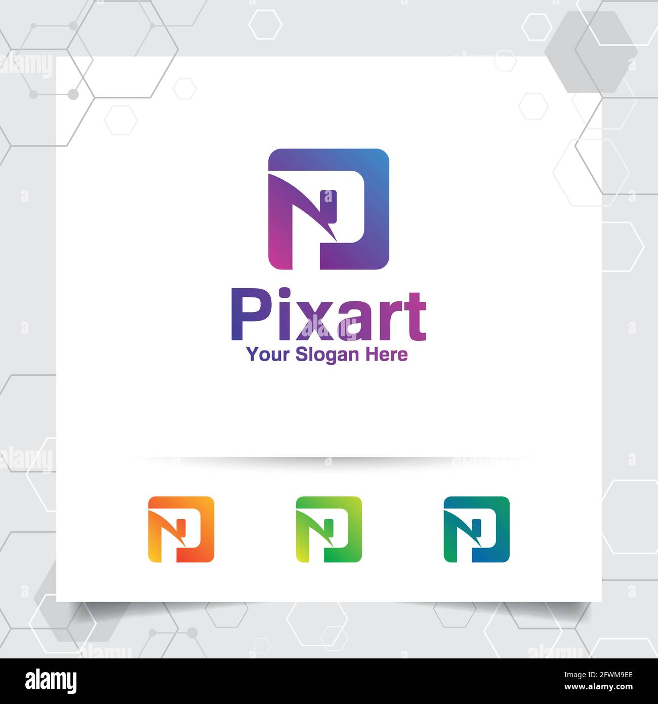 Business finance letter P logo design vector with a simple modern color ...