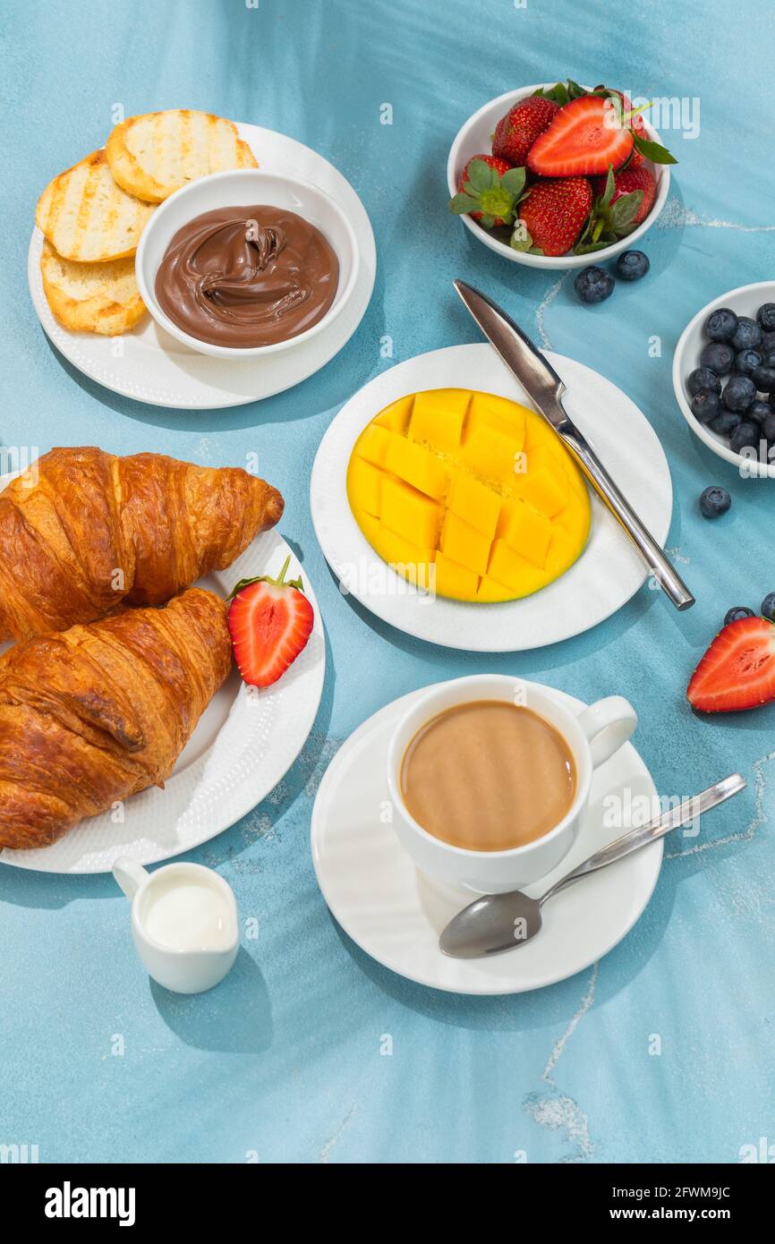 Continental Breakfast Table Setting Hotel High Resolution Stock ...