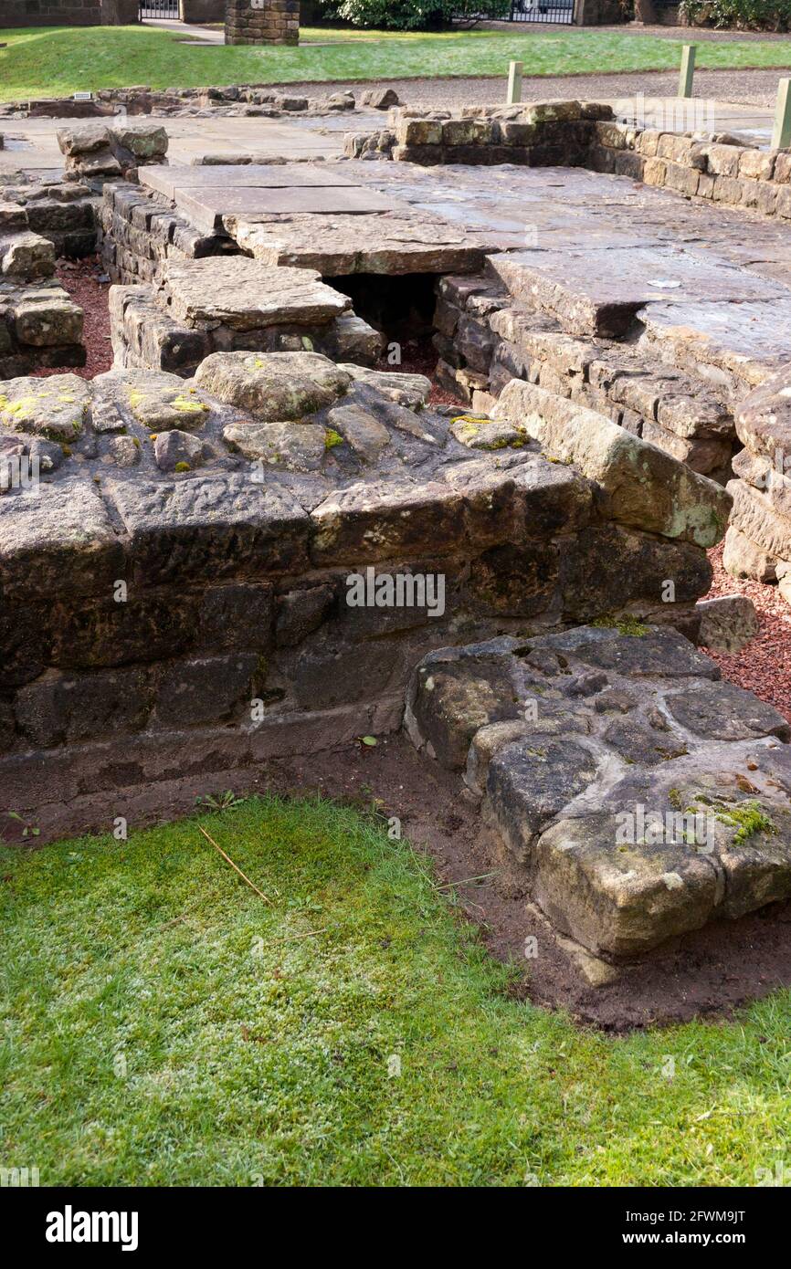 Roman Baths site on the Antonine Wall at Bearsden, Glasgow, Scotland ...