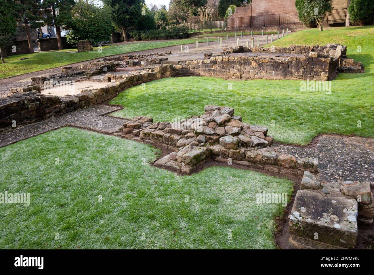 Roman Baths site on the Antonine Wall at Bearsden, Glasgow, Scotland ...