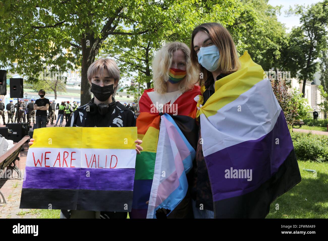 KYIV, UKRAINE - MAY 22, 2021 - Demonstrators rally during the Trans ...