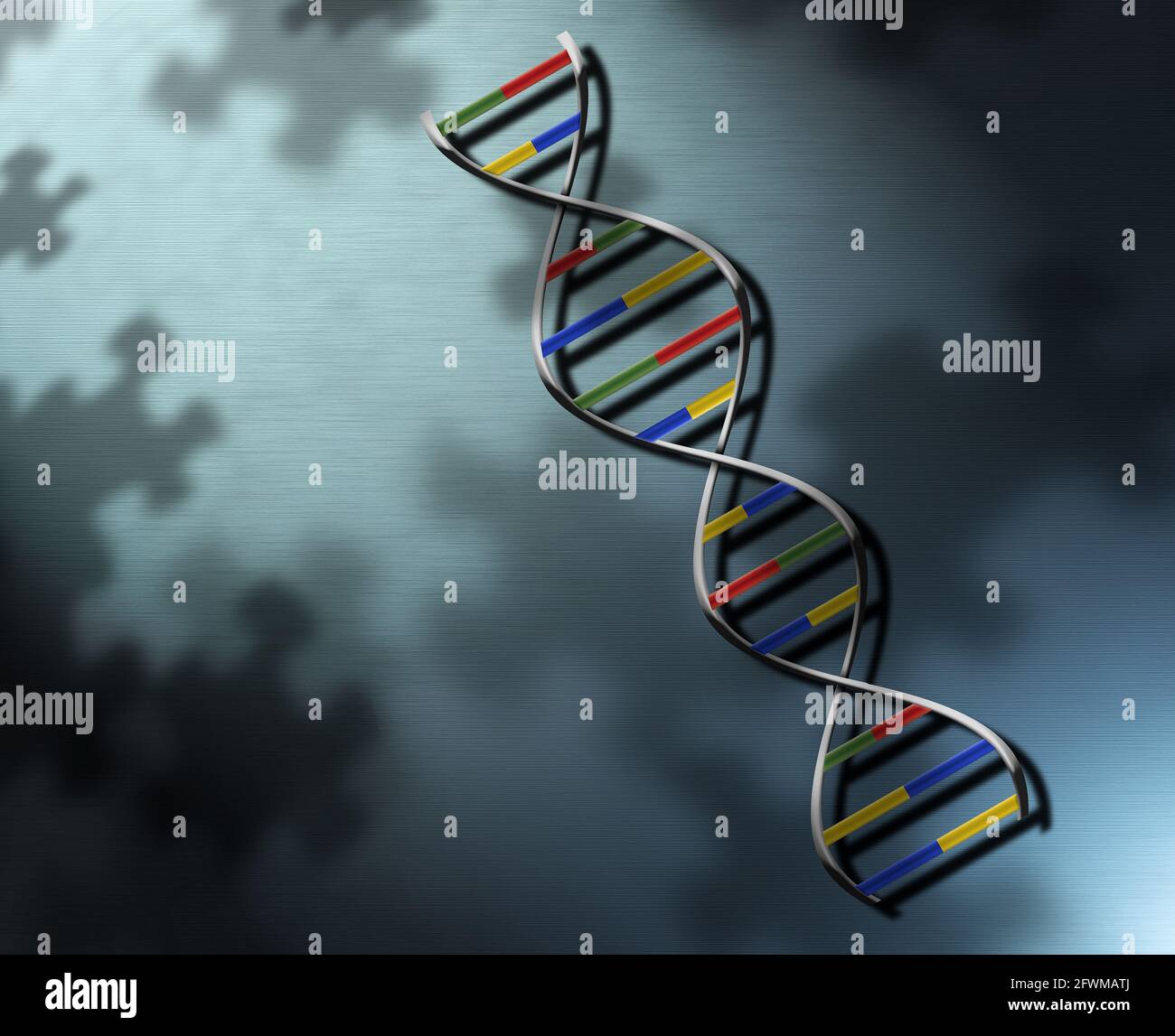 DNA strand and puzzle pieces. 3D rendering Stock Photo - Alamy