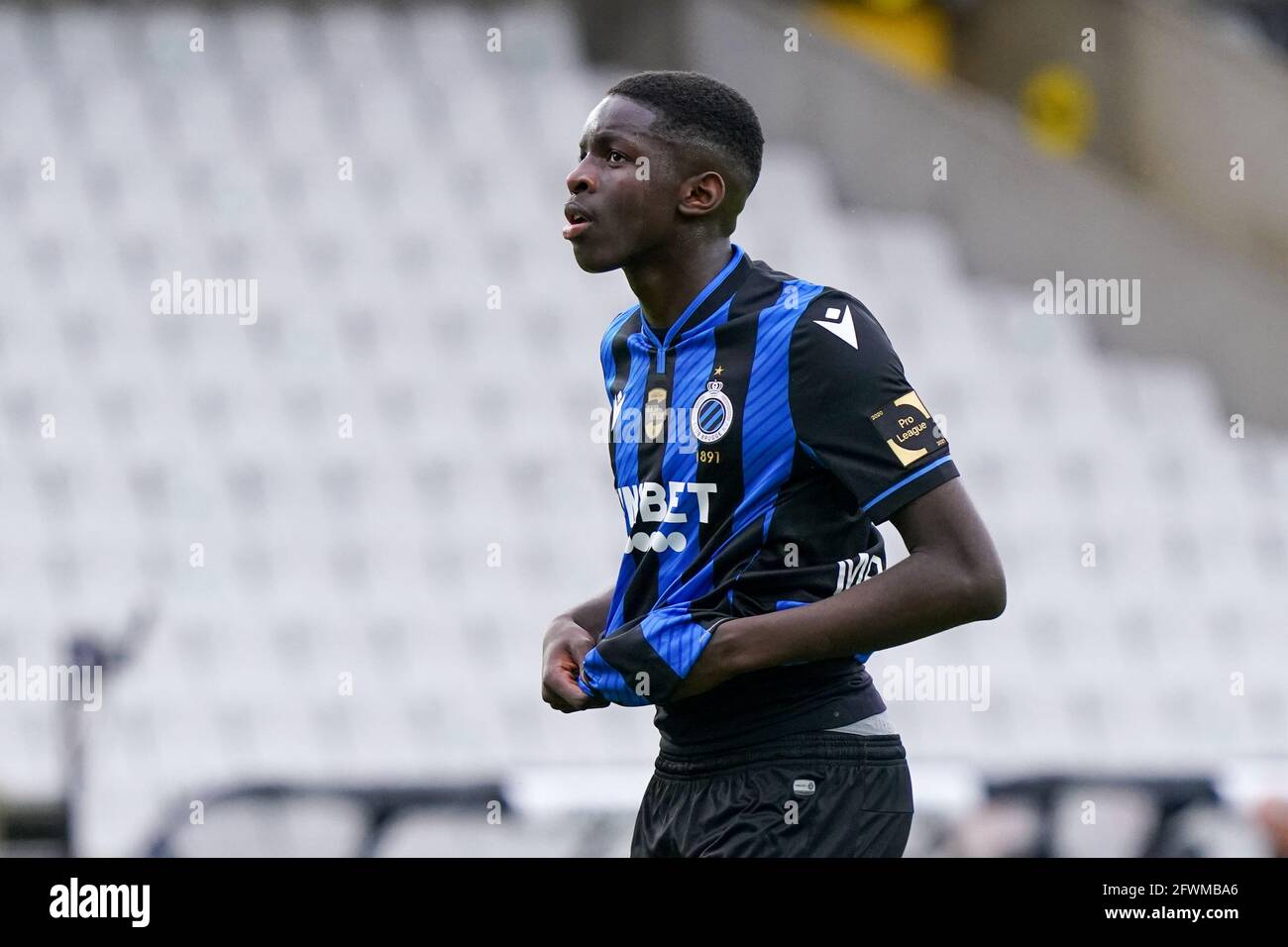 BRUGGE, BELGIUM - MAY 23: Noah Mbamba of Club Brugge during the jupiler ...