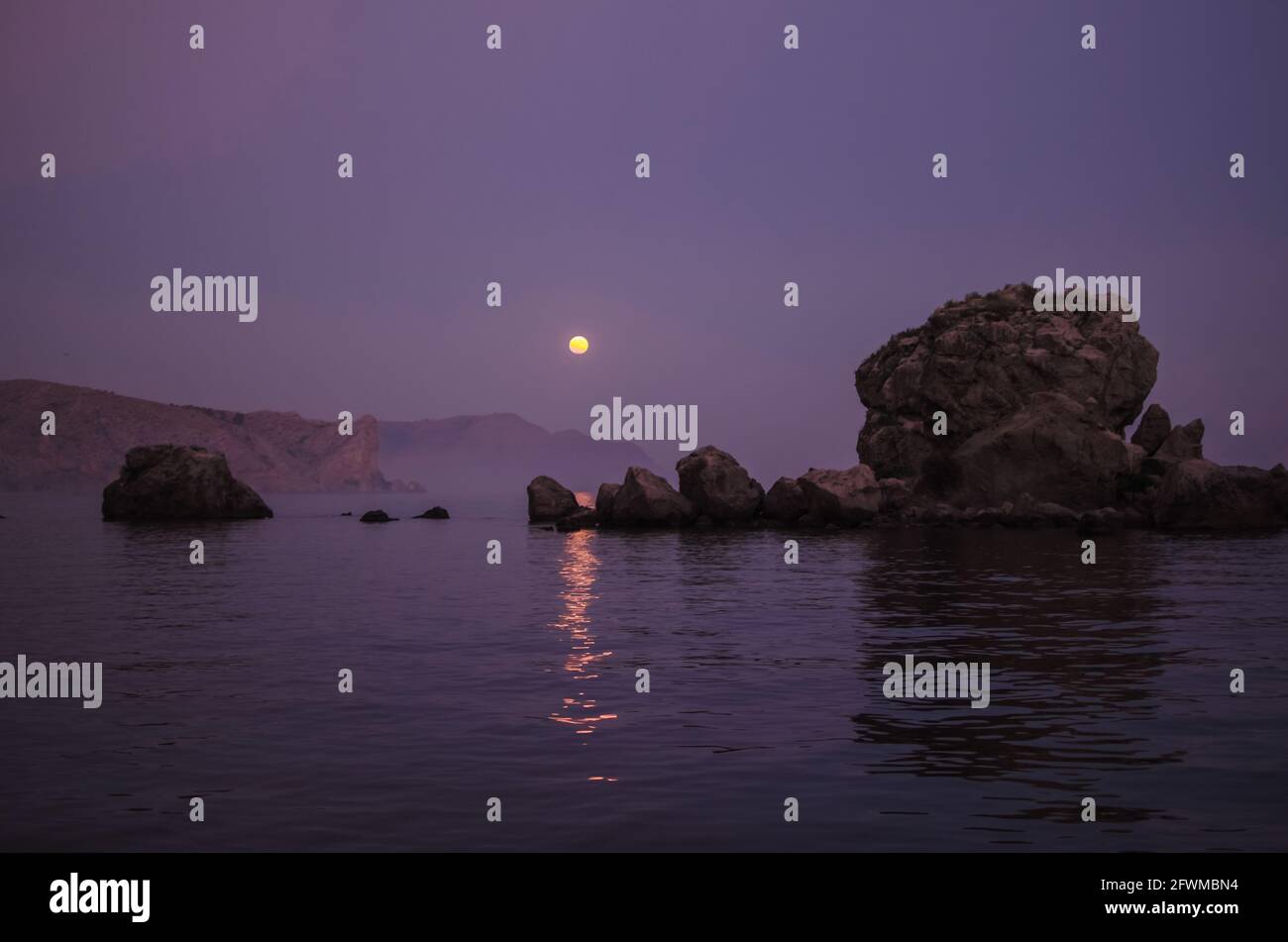 Sudak, Crimea. Embankment of Sudak. Black sea coast with beaches ...