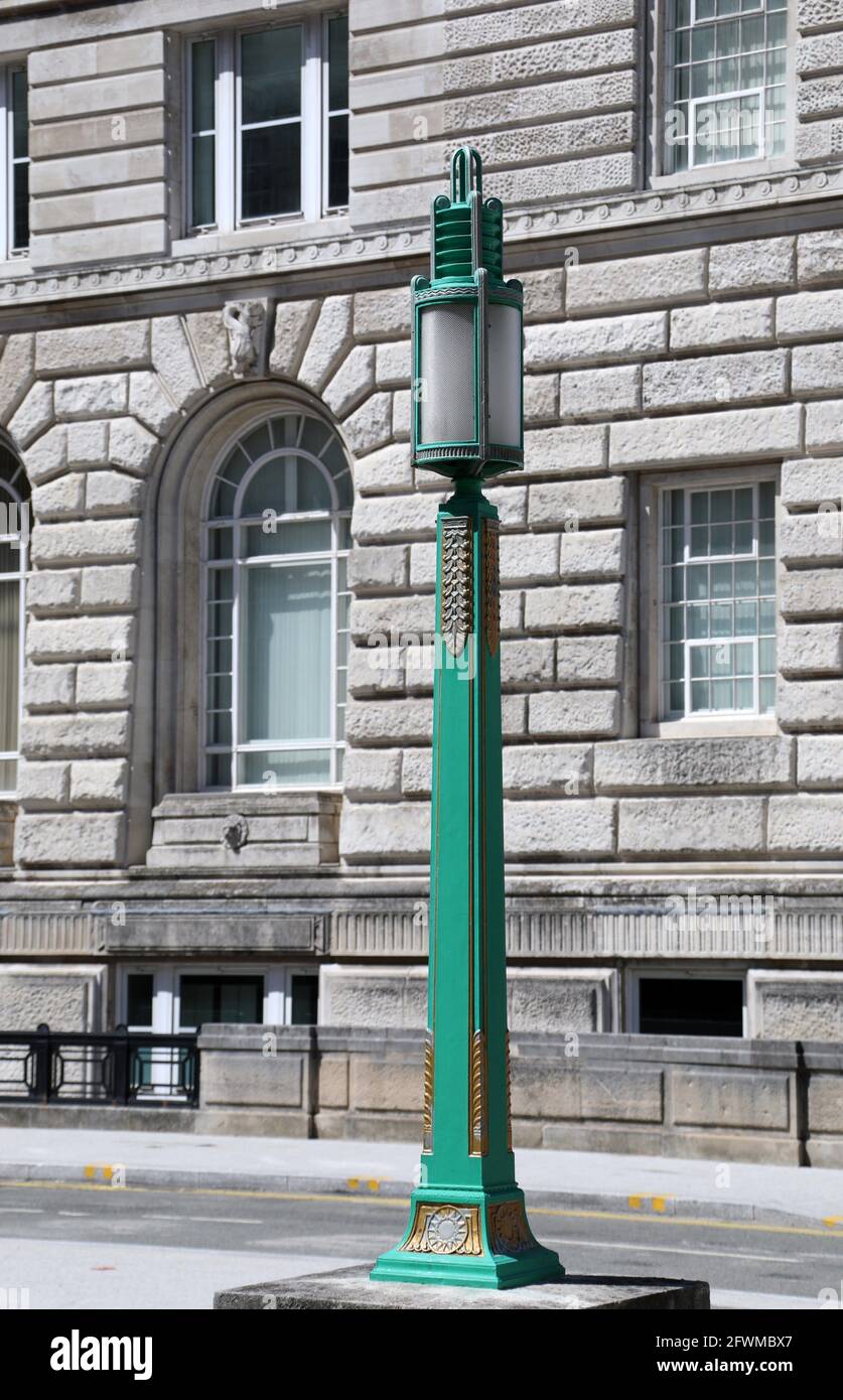 Art deco light at the Georges Dock building in Liverpool Stock Photo ...