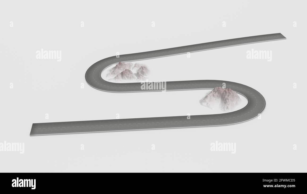 Business roadmap infographics design. Way and direction plan. 3d render ...