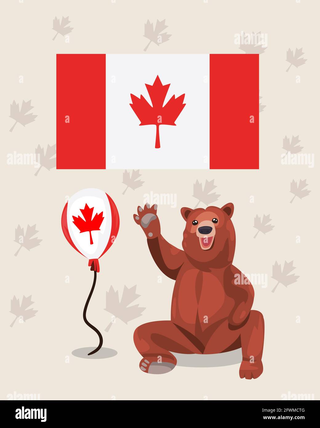 Canada flag bear Stock Vector Images - Alamy