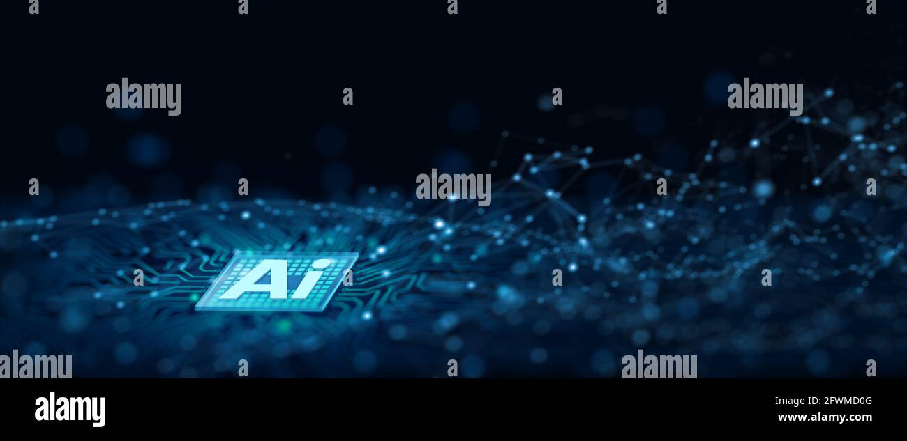 Ai chipset on computer circuit board. Artificial intelligence, Data ...