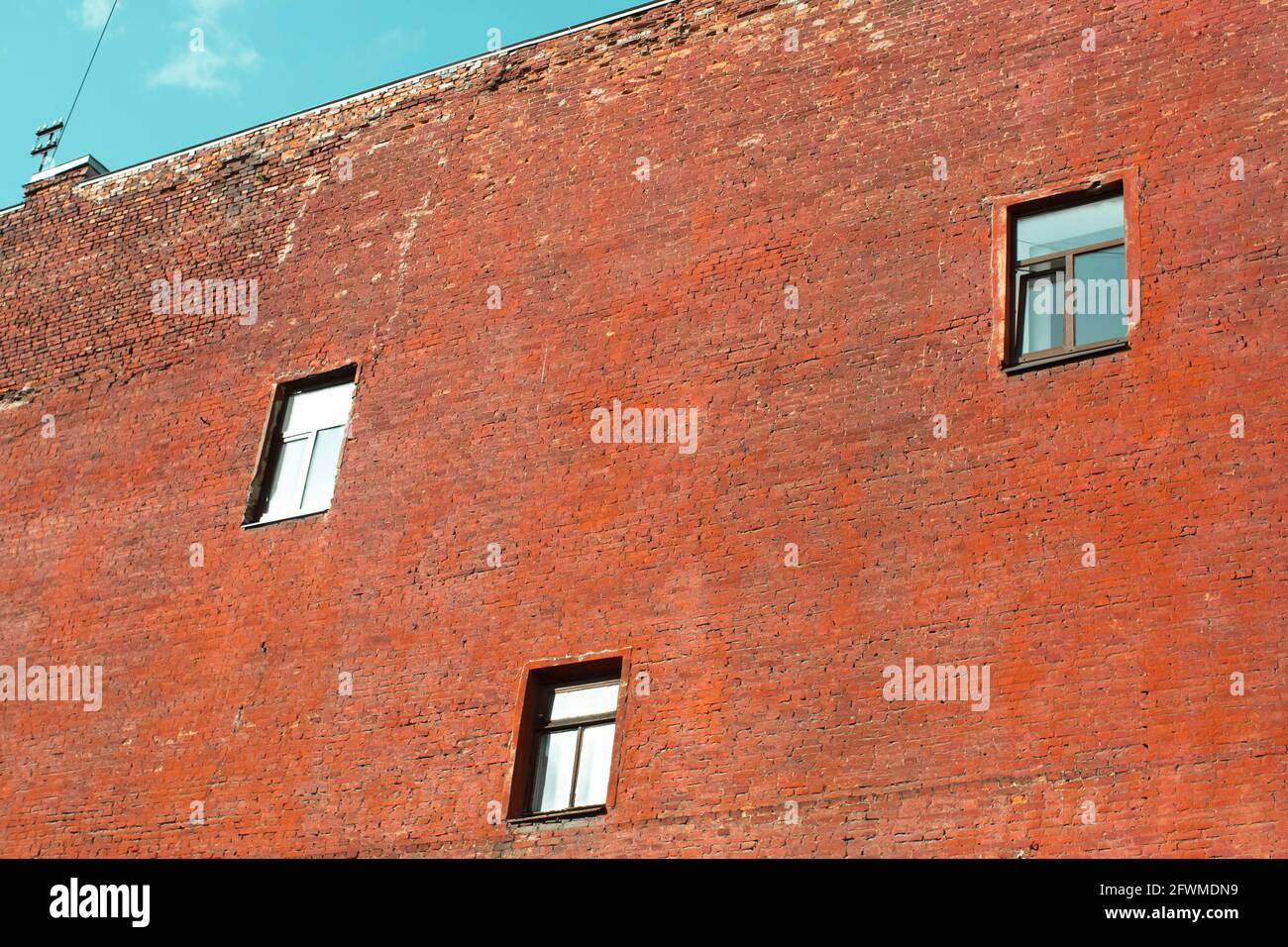 View of the Brick wall firewall of building in Saint Petersburg, Russia ...