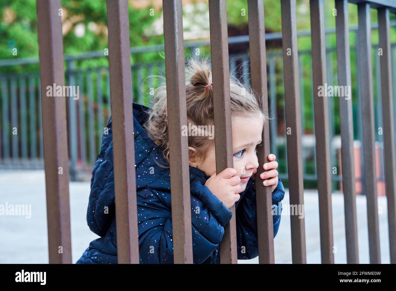 Playground railing hi-res stock photography and images - Alamy