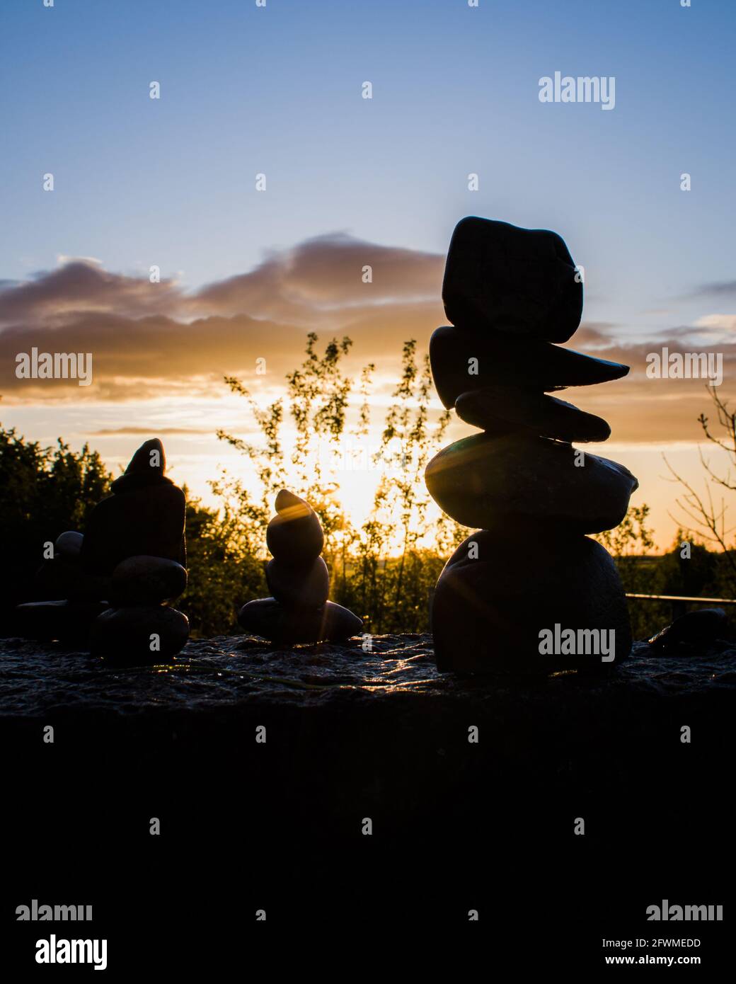 Stone sculpture at sunrise Stock Photo - Alamy