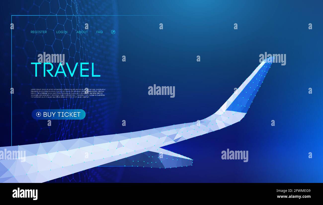Plane low poly 3d vector illustration. Low polygon. Night sky ...
