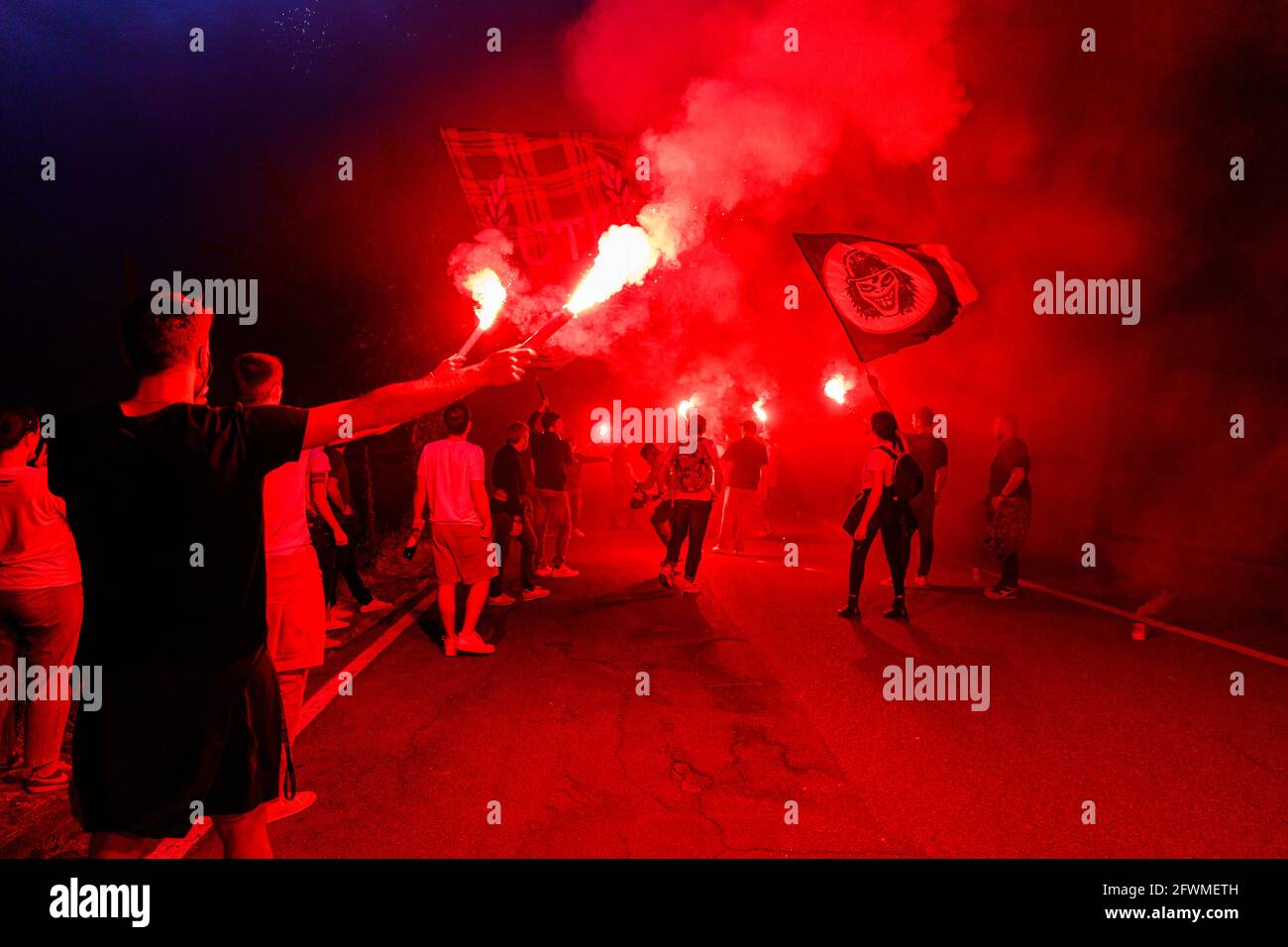 Football ultras italy flares hi-res stock photography and images - Alamy