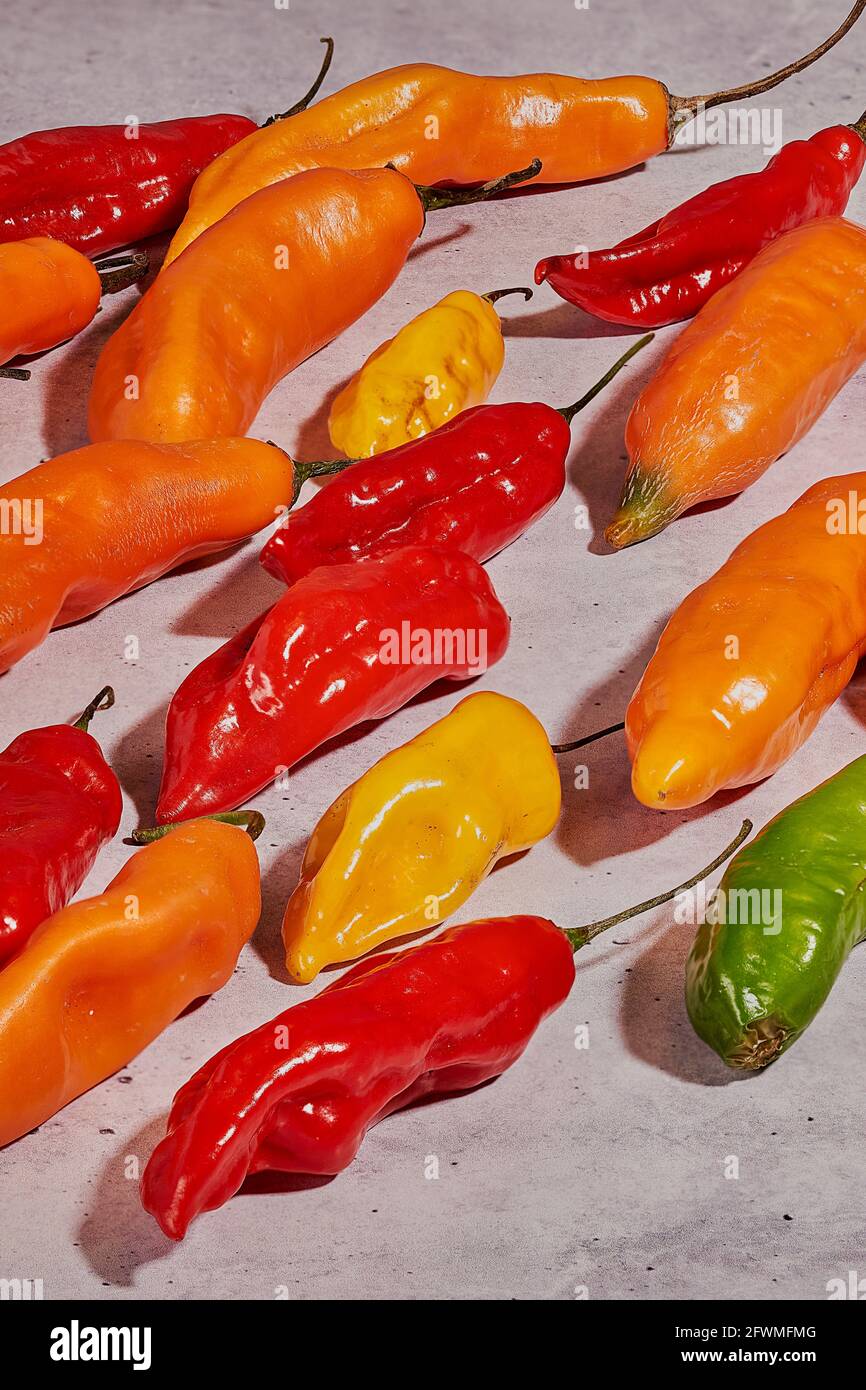 The colors of chili pepper Stock Photo - Alamy