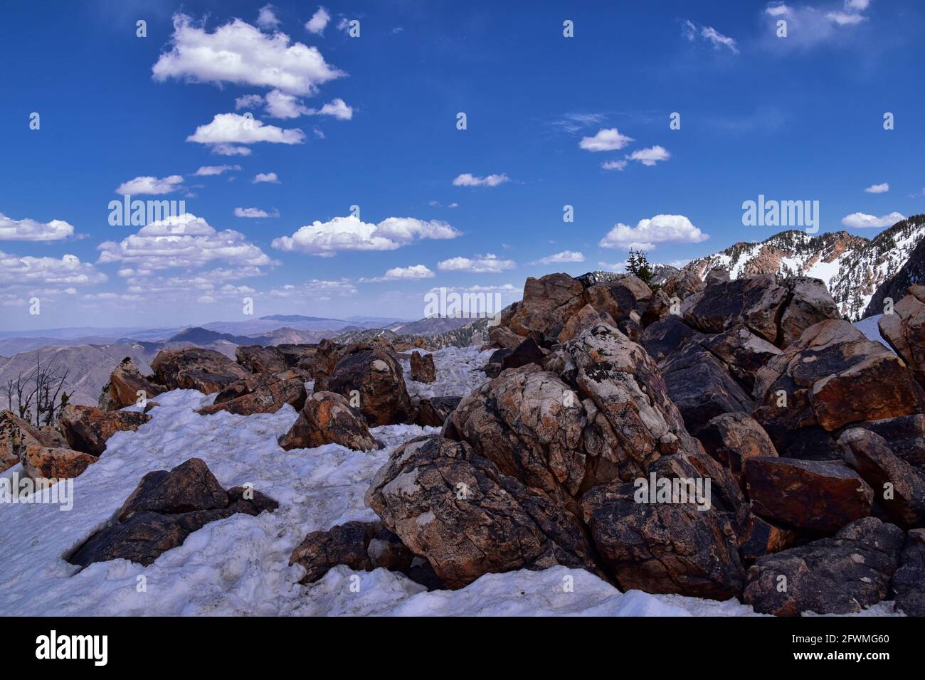 Mount Olympus Peak hiking trail views spring via Bonneville Shoreline ...