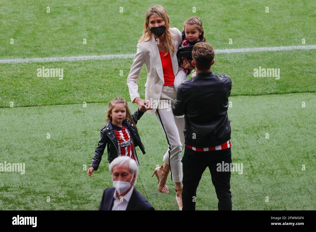 Madrid, Spain. 23rd May, 2021. Atletico de Madrid players celebrate the Spanish League tittle at ...