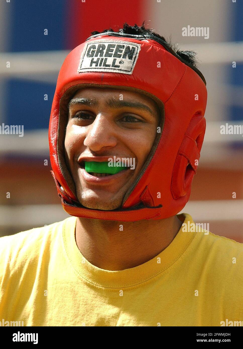 Amir Khan sparring at HMS Nelson, Portsmouth, where Khan has been ...