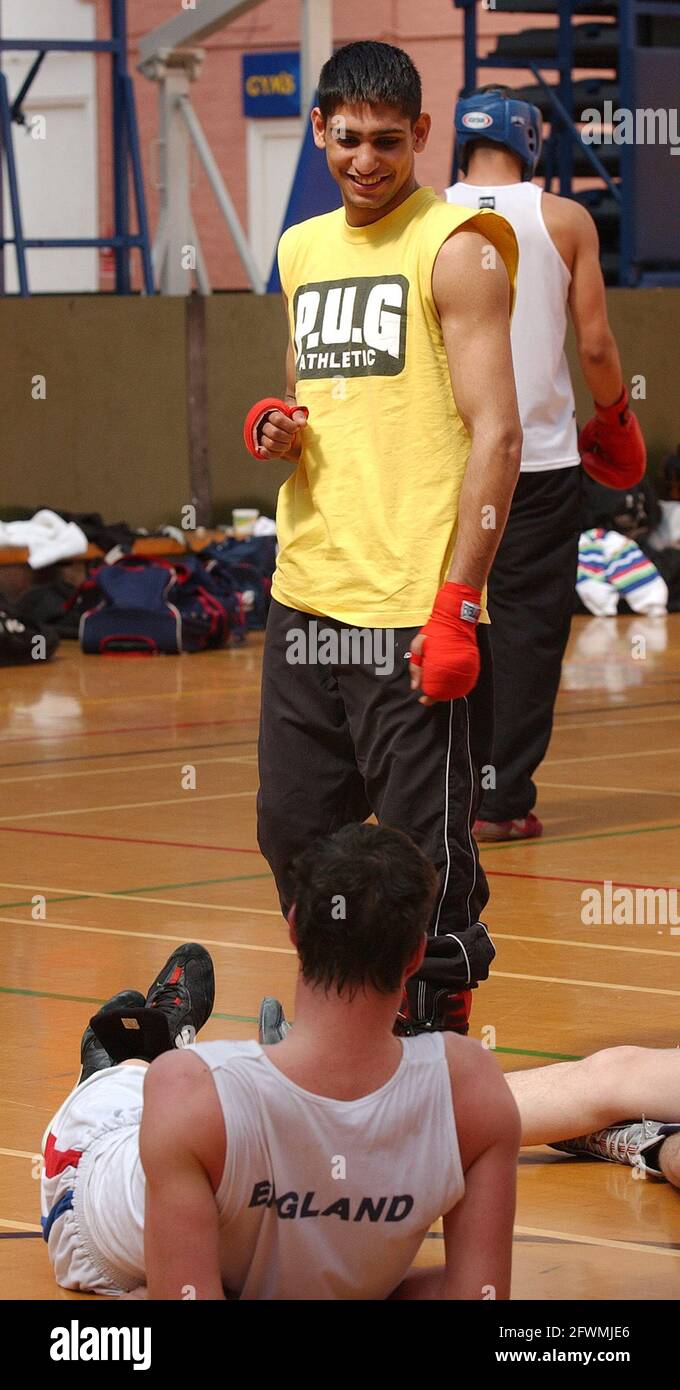 Amir Khan trains with the ABA England Team at HMS Nelson Portsmouth ...