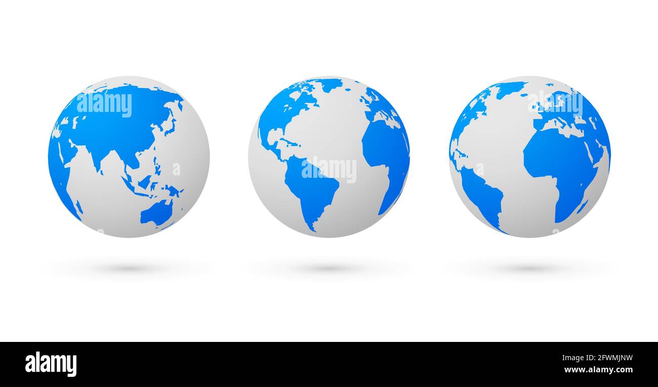 World Map Icon 3d