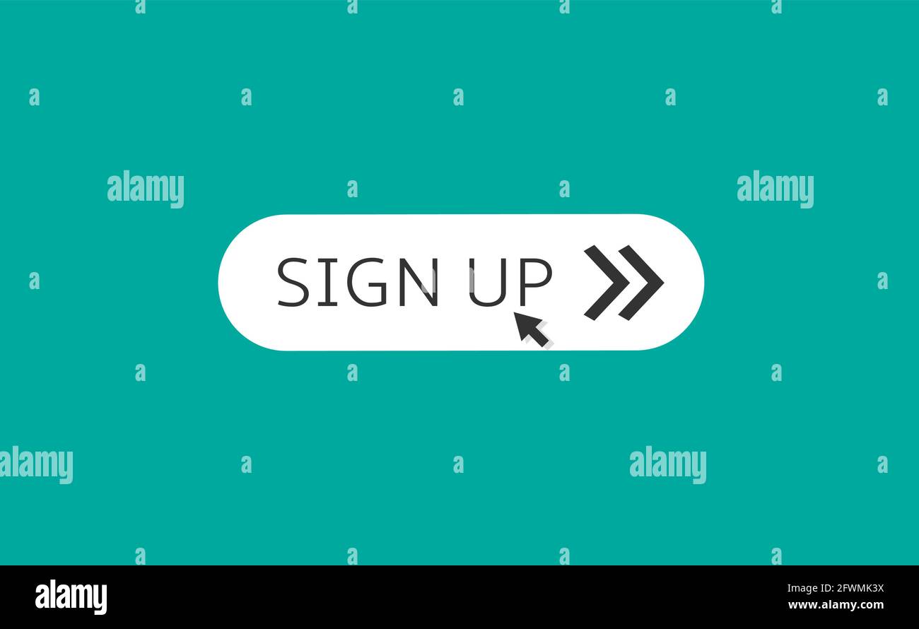 Sign up white button vector illustration for web Stock Vector Image ...