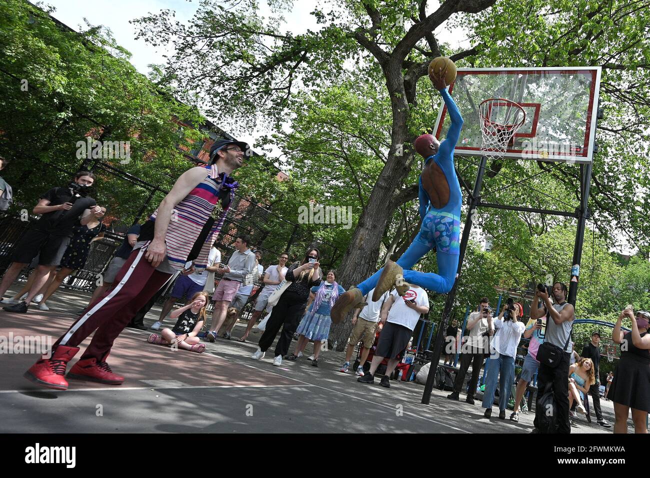 New York, USA. 23rd May, 2021. Mayoral candidate Paperboy Prince takes ...