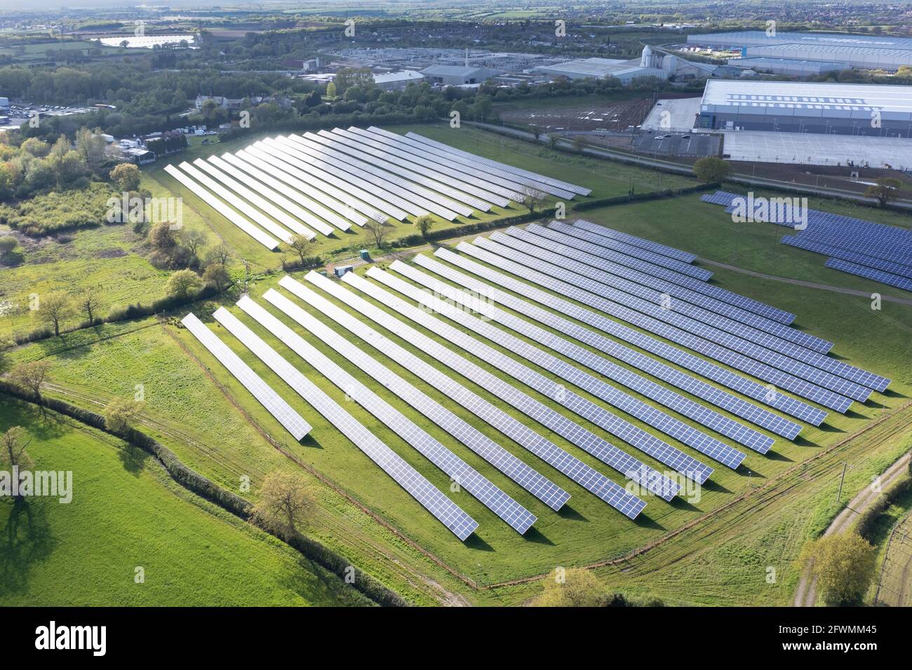 Aerial photo of solar farm in the UK Stock Photo - Alamy