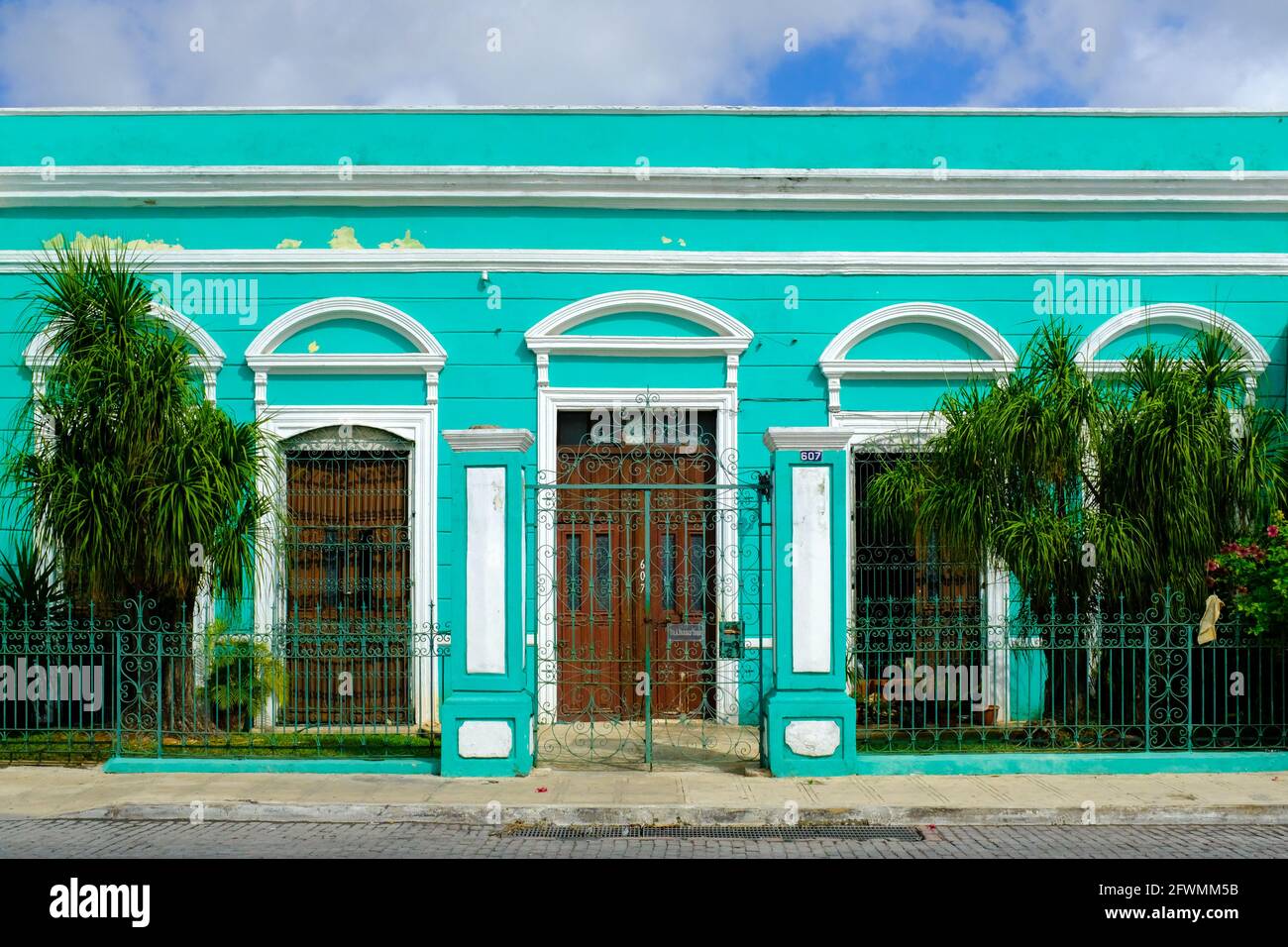 Colonial style house in the neighbourhood of Ermita, Merida Mexico ...
