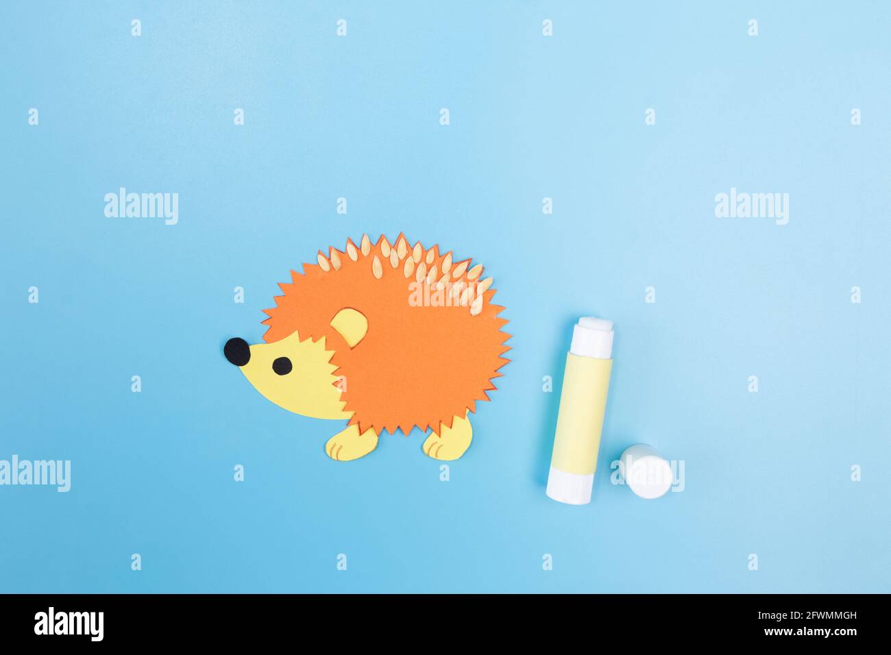 autumn craft paper hedgehog, art project for kindergarten kids ...