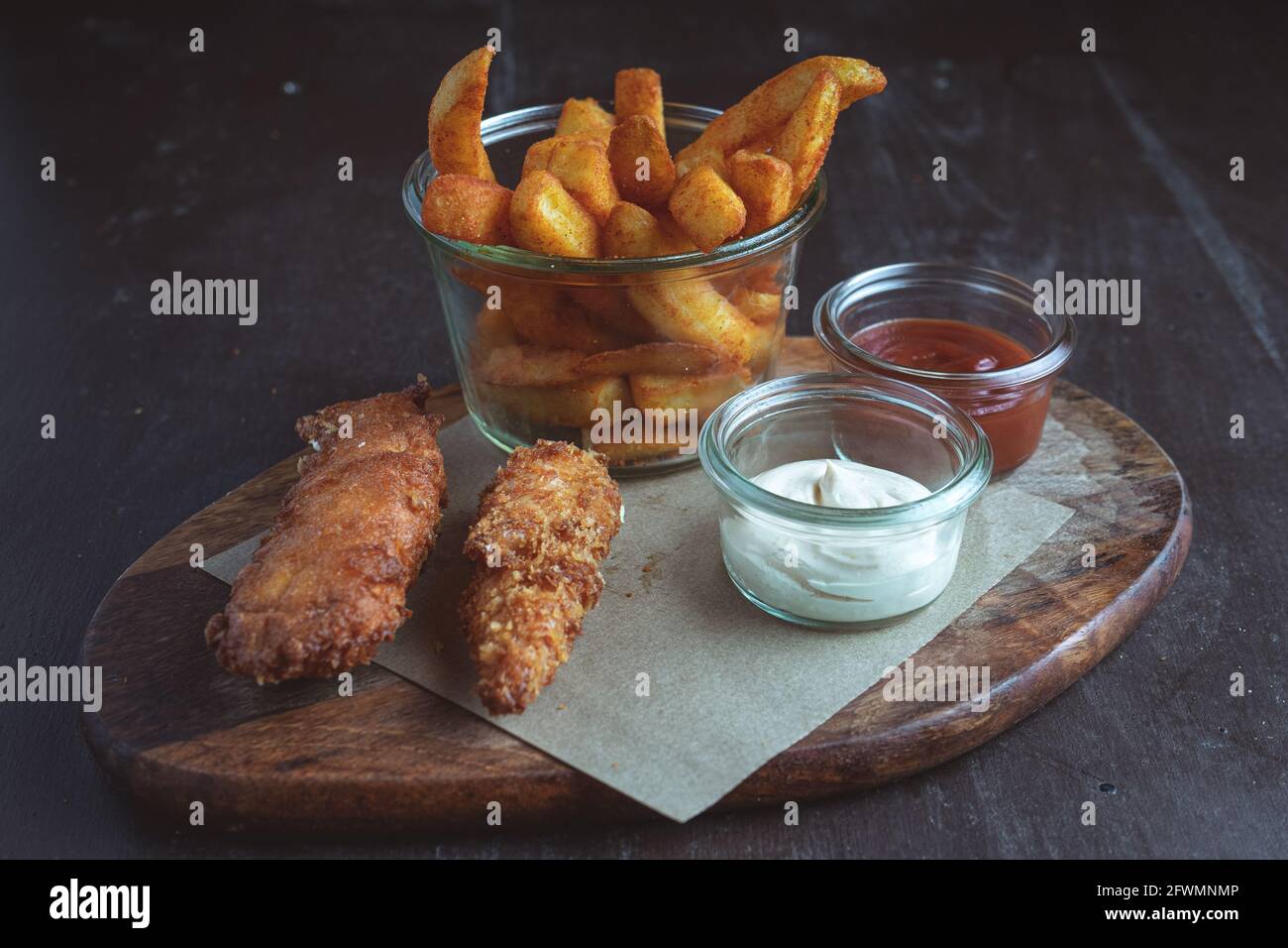 Chicken strips on white background hi-res stock photography and images ...