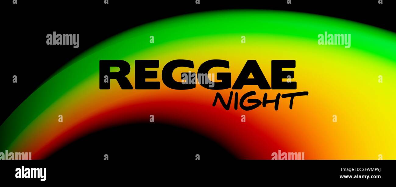 Colorful template of reggae night party banner. Vector graphic ...