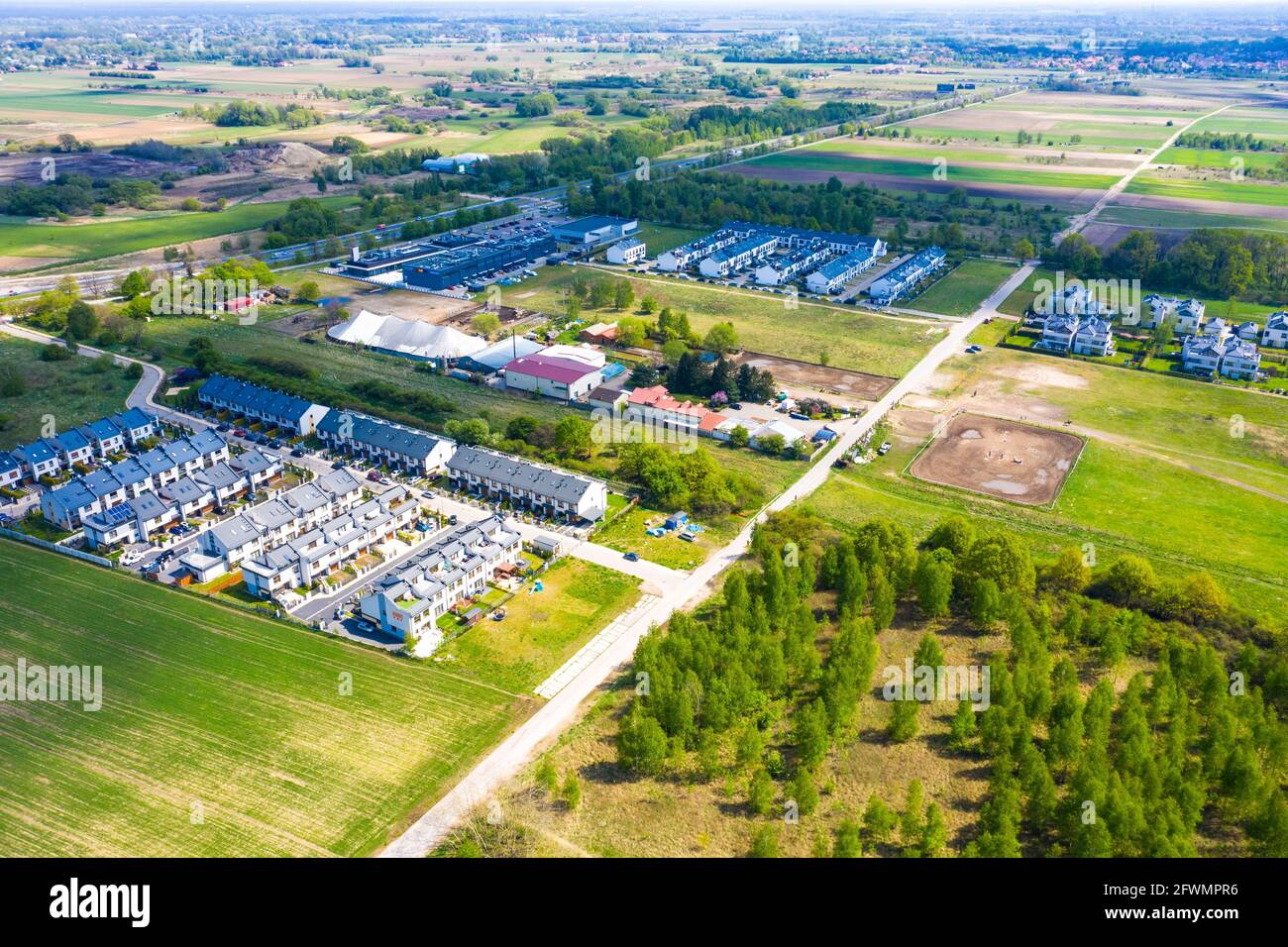 Aerial view above apartment houses hi-res stock photography and images ...
