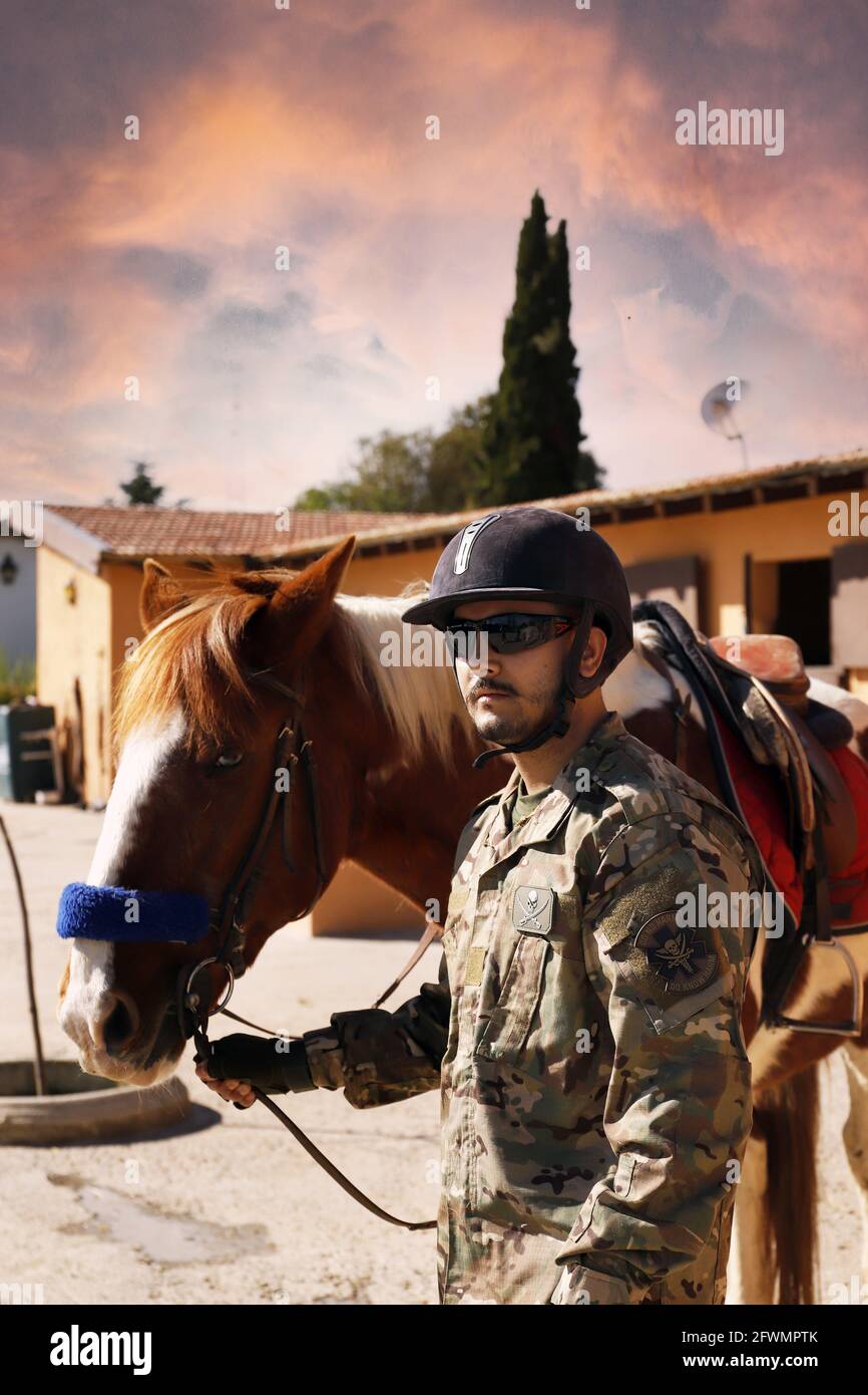 cavalry regiment military personnel in action Stock Photo - Alamy