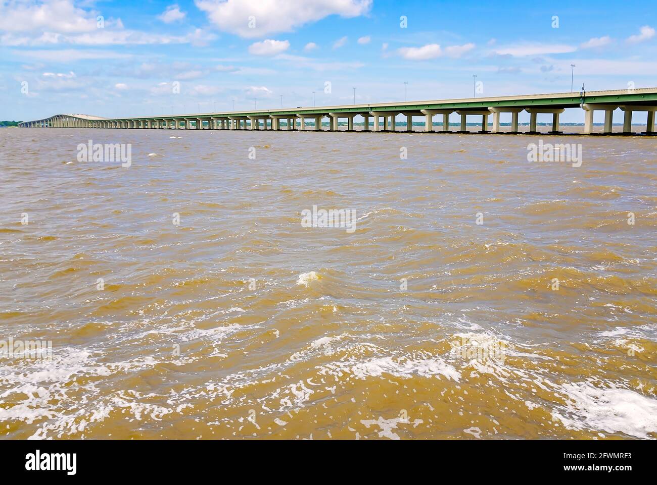 Cars travel over the Biloxi Bay Bridge, May 22, 2021, in Biloxi ...