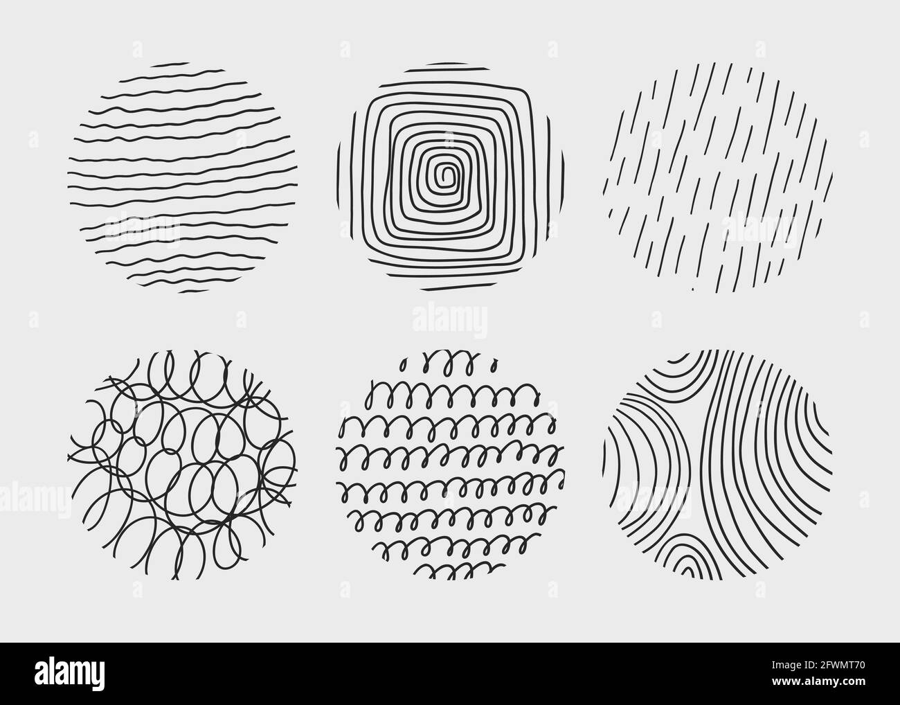 Circle creative minimalism contemporary artwork. Hand drawn doodle ...