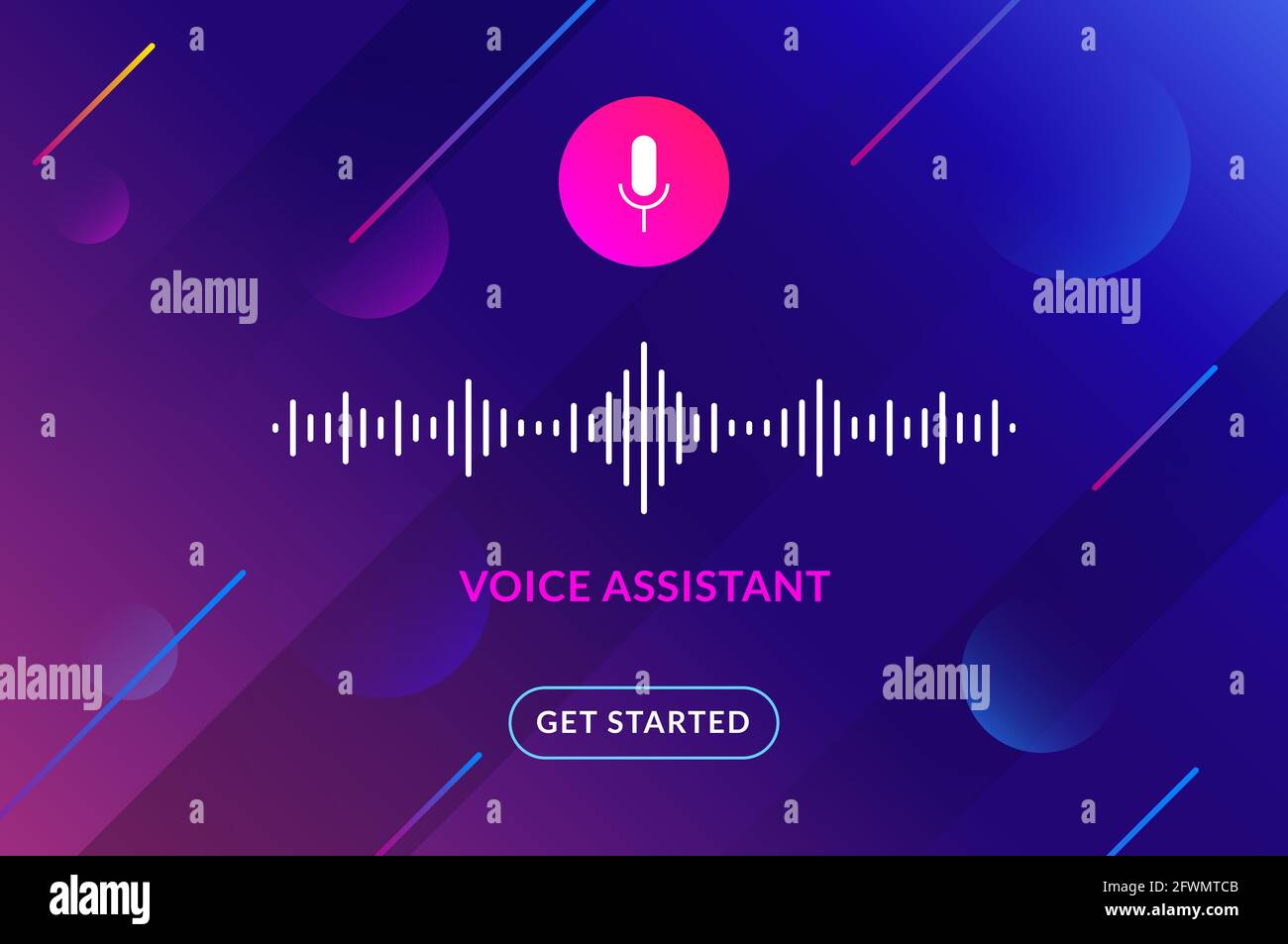 Voice assistant soundwave illustration. AI assistant conversation sound ...