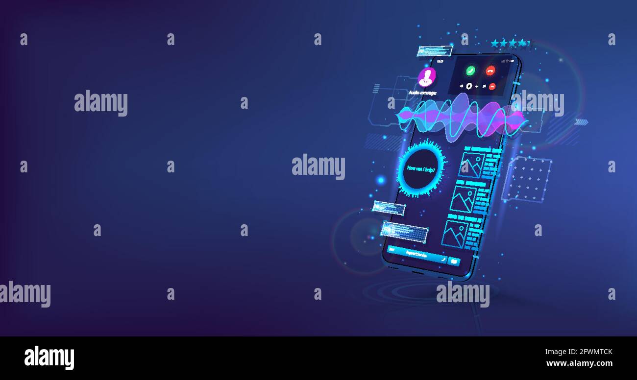 Voice message on smartphone Stock Vector Images - Alamy