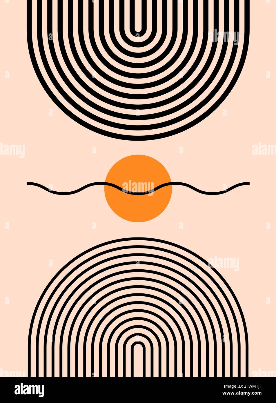 Abstract modern bohemian contemporary geometric minimal pattern art ...