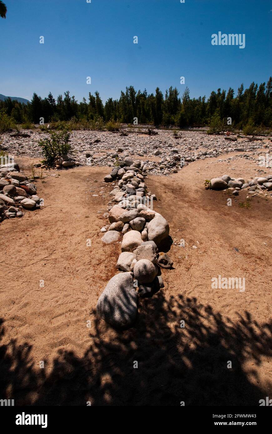 Rock arrangement at Norrish Creek in Dewdney, Mission, British Columbia ...