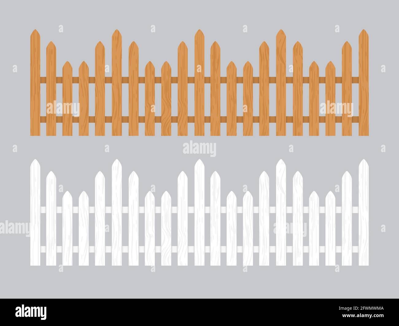Wooden fence illustration. Farm wood wall yard, cartoon garden. Timber ...