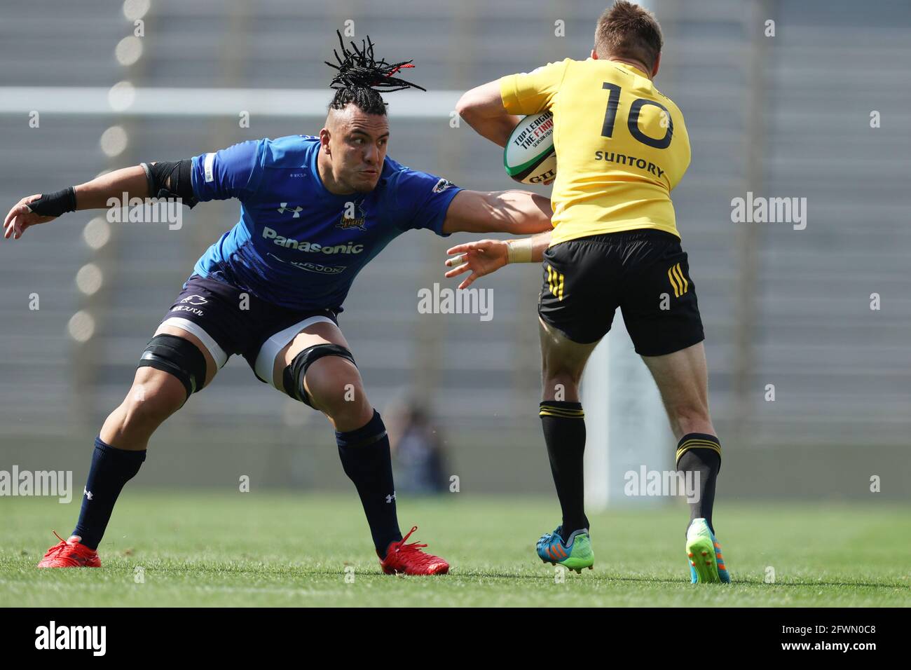 Tokyo, Japan. 23rd May, 2021. (L to R) Ben Gunter (), Beauden Barrett ...