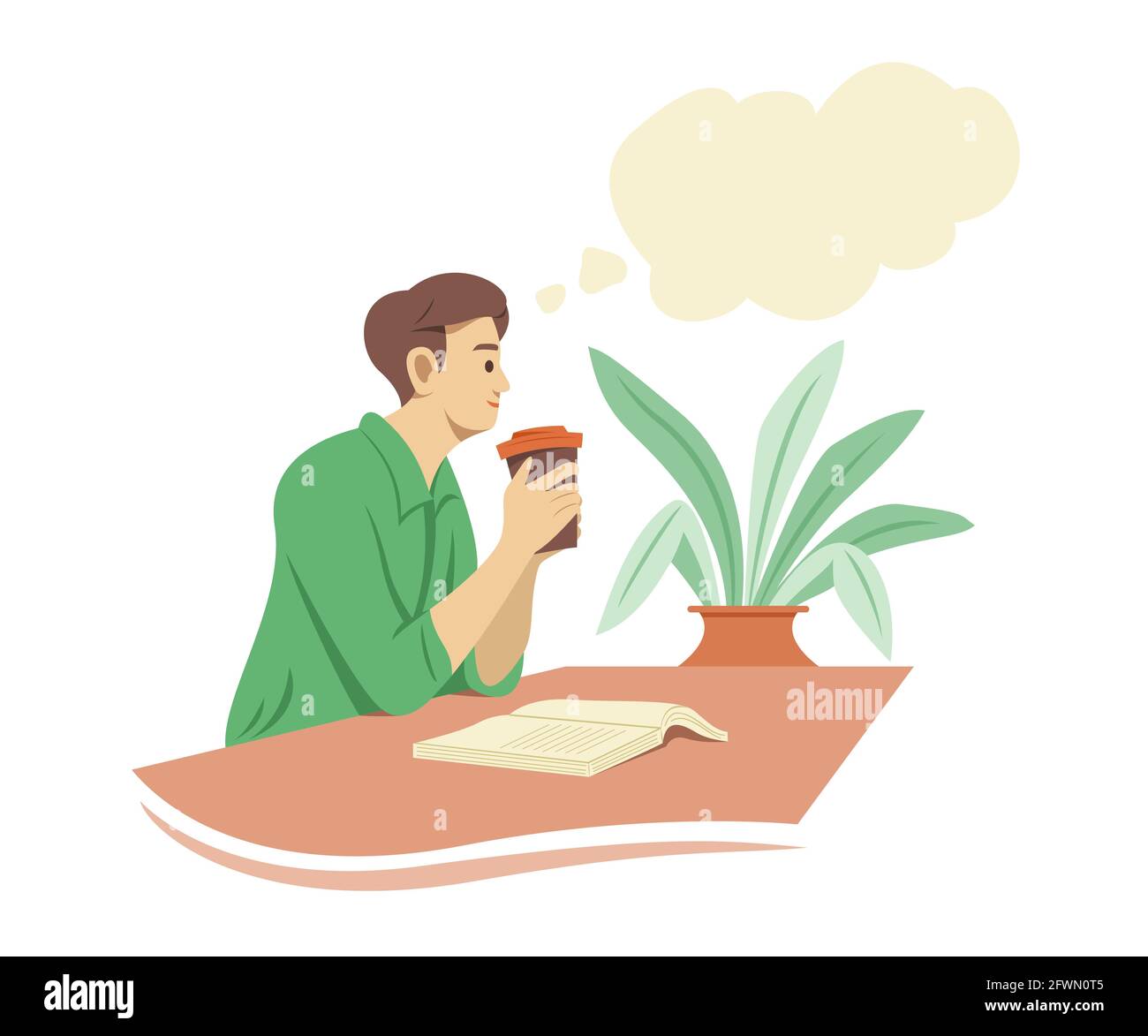 Man is Thinking Good Idea and Enjoy Lifestyle Stock Vector Image & Art ...