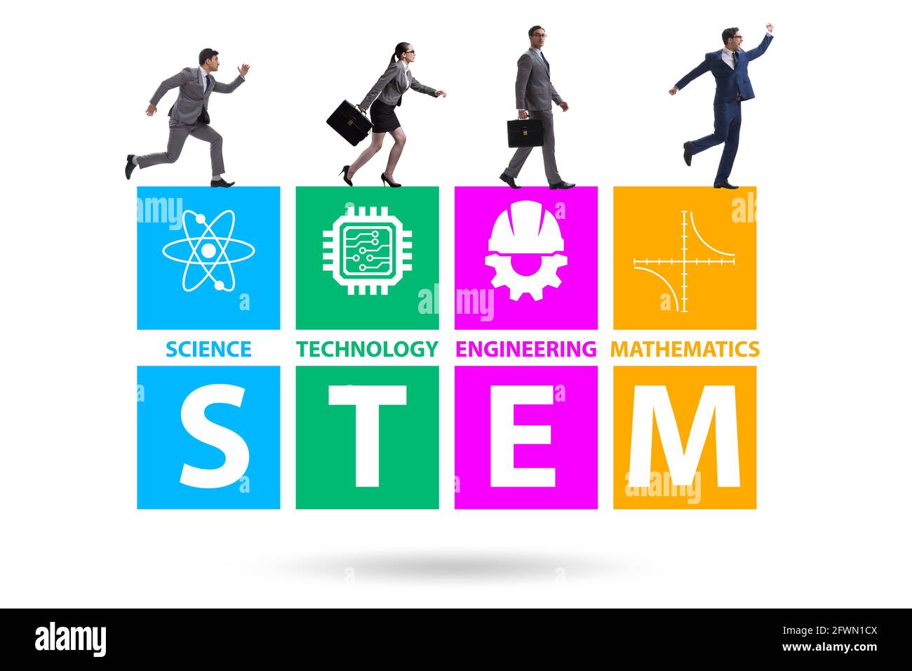 Business people in the STEM education concept Stock Photo - Alamy
