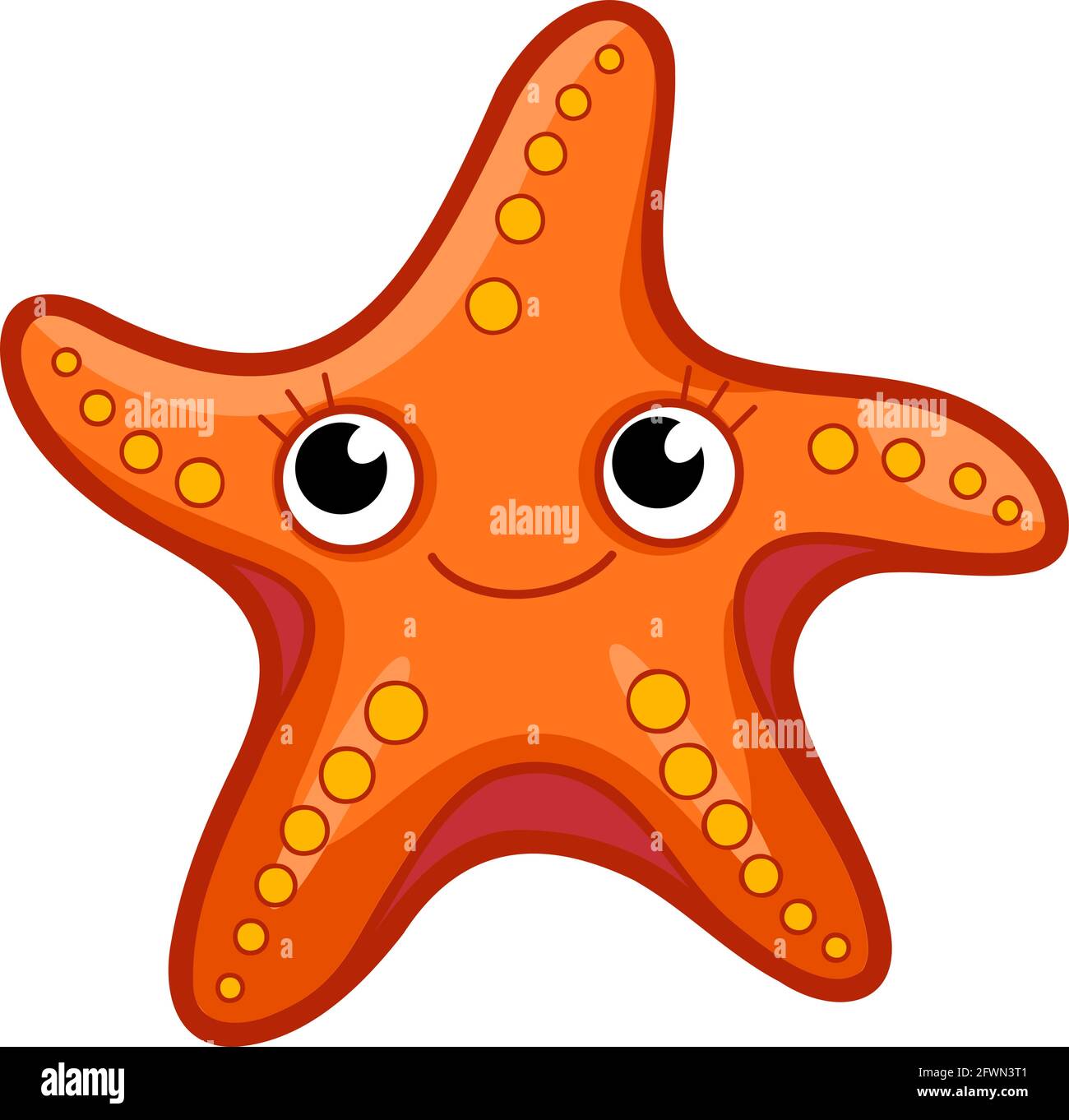 Cute starfish cartoon. Starfish clipart vector illustration Stock ...