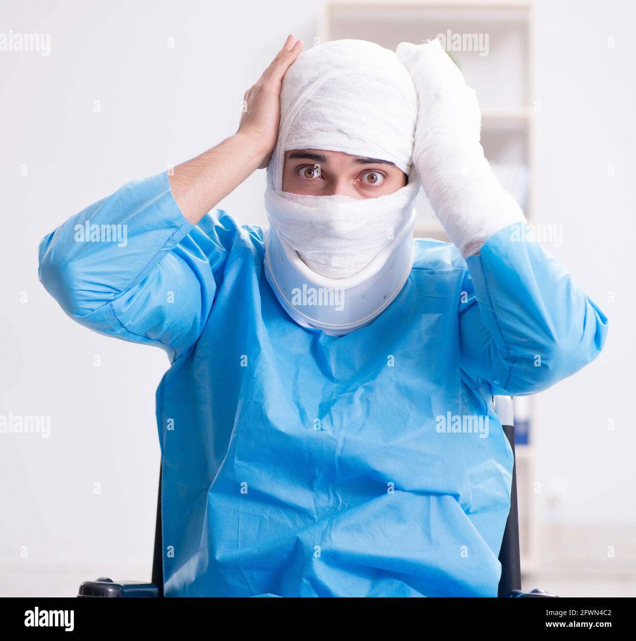 The man suffering from multiple broken bones and fractures Stock Photo ...