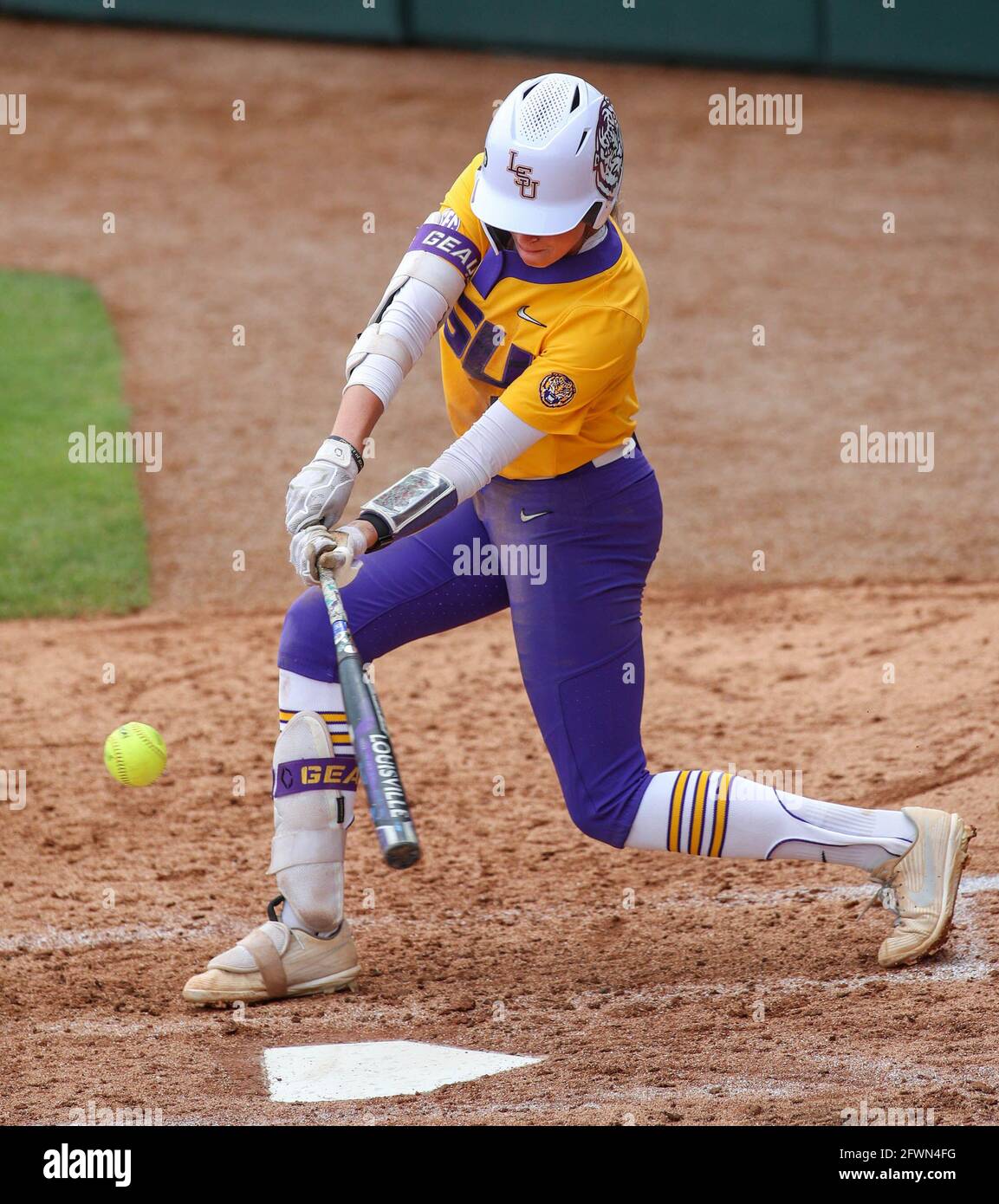Baton Rouge, LA, USA. 23rd May, 2021. LSU's Taylor Pleasants (17) tries ...