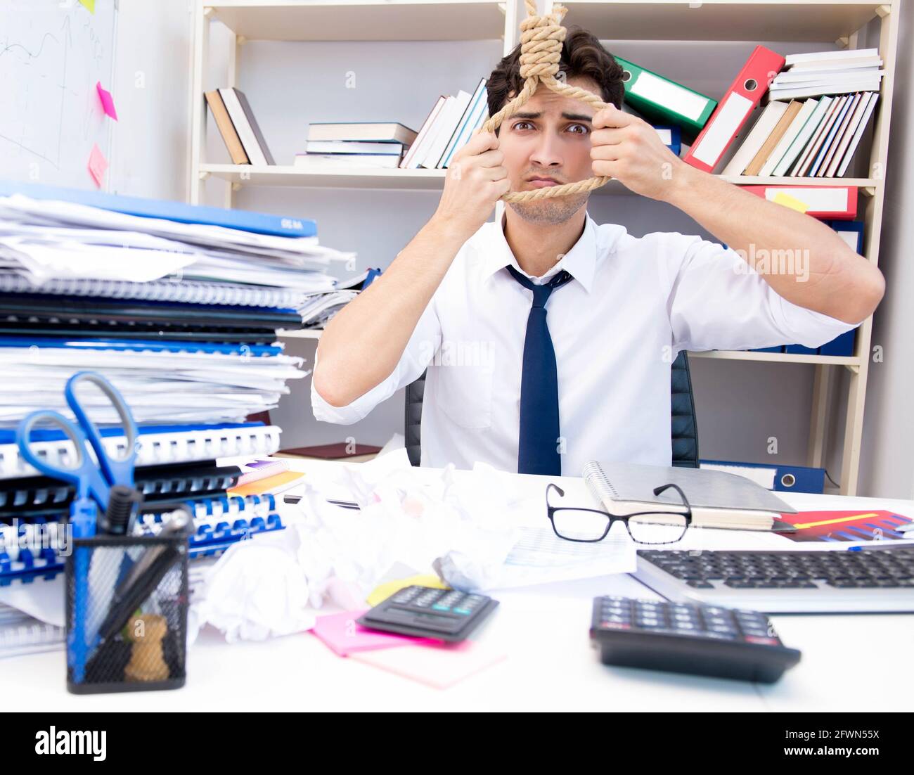 The busy frustrated businessman angry in the office Stock Photo - Alamy