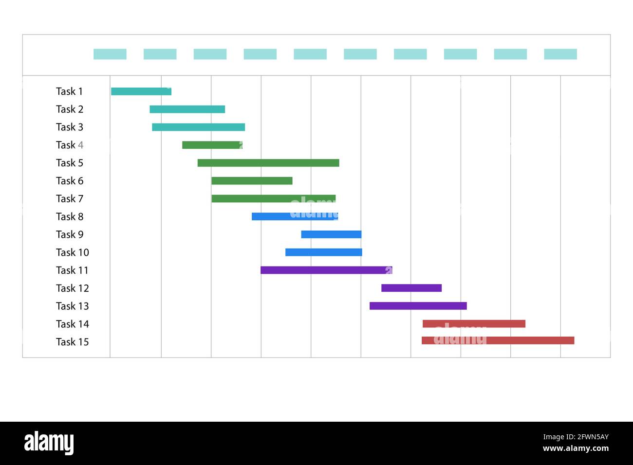 Illustration of gantt chart in the project management concept Stock ...